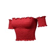 Made by Olivia Women's Plain Stretchy Asymmetric Tie Knob Open Back ...