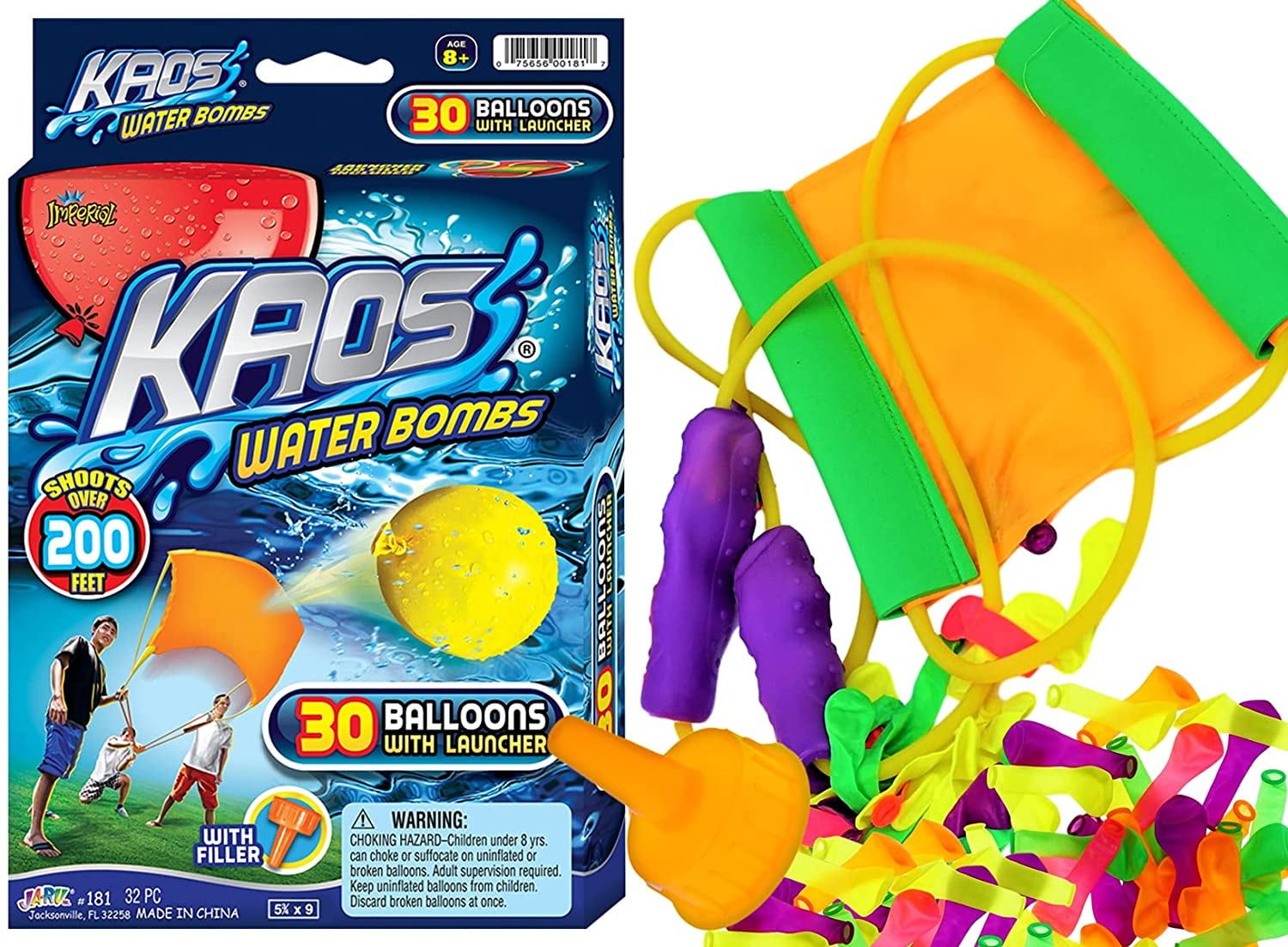 Kaos Water Balloon Launcher, Water Balloon Slingshot, 30 Colorful Water ...