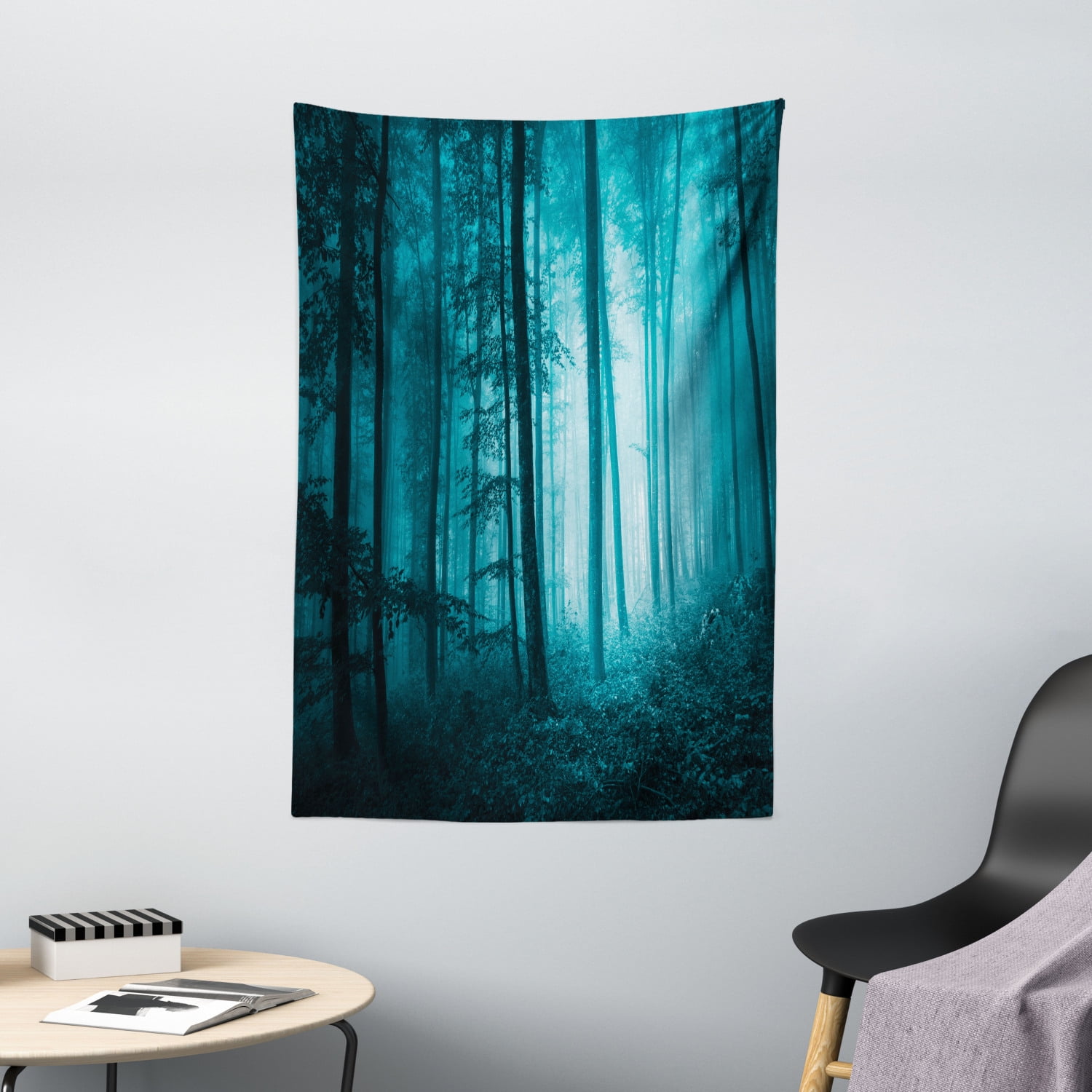 Mystic Tapestry, Magic Foggy Dark Forest Foliage Landscape Countryside ...