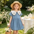 Babcutegg Cute Denim Dress With Floral And Bunny Embroidery, Short ...