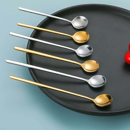 Maoww 8 Pieces Stirring Spoon Stainless Steel Coffee Milk Drink Stirrer ...