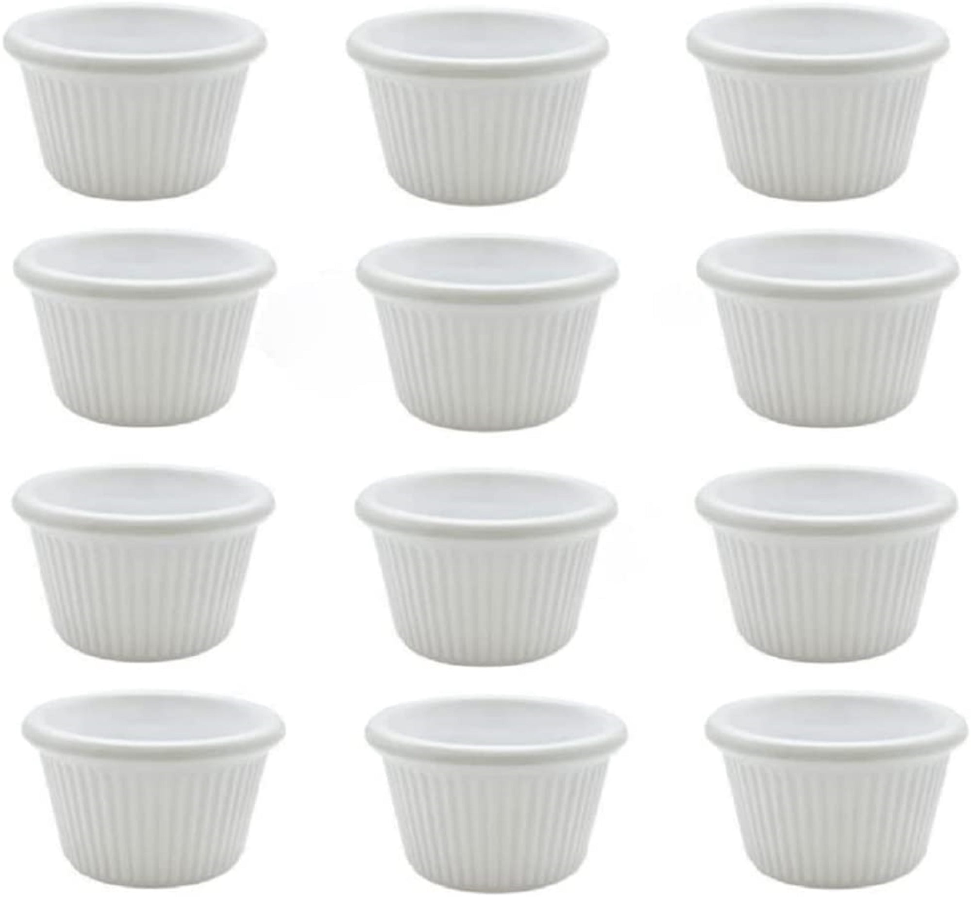 Truecraftware – Set of 12- Fluted Ramekin 1-1/2 oz. White Color ...