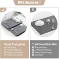 2 PCs Stone Dish Drying Mats for Kitchen Counter-Diatomaceous Dish ...