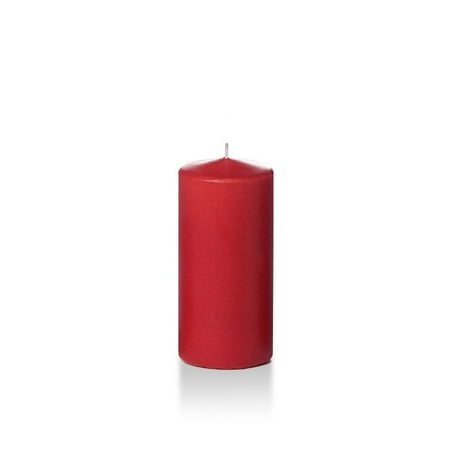 Case of 12 - Yummi 3" x 6" Ruby Red Round Pillar Candles | Walmart Canada