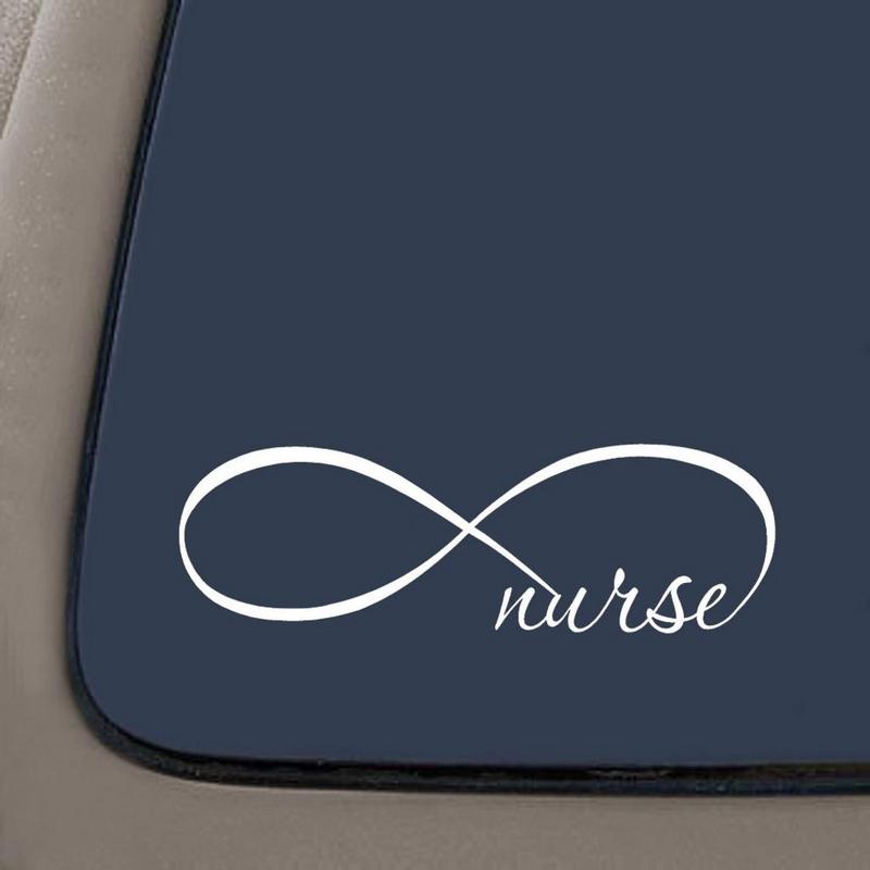 Nurse Infinity Decal Sticker | 7.5-Inches By 2.3-Inches | White Vinyl ...