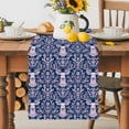 Burlap Table Runner 60 Inches Long, Abstract Elk Head Flower Leaves Non ...