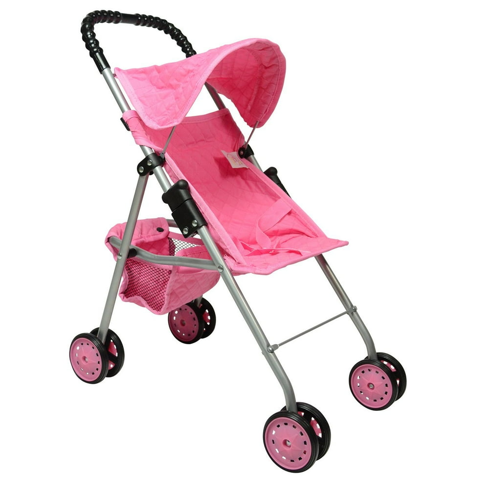 First Doll Stroller for Kids (Pink Quilted) Pink Quilted - Walmart.com ...