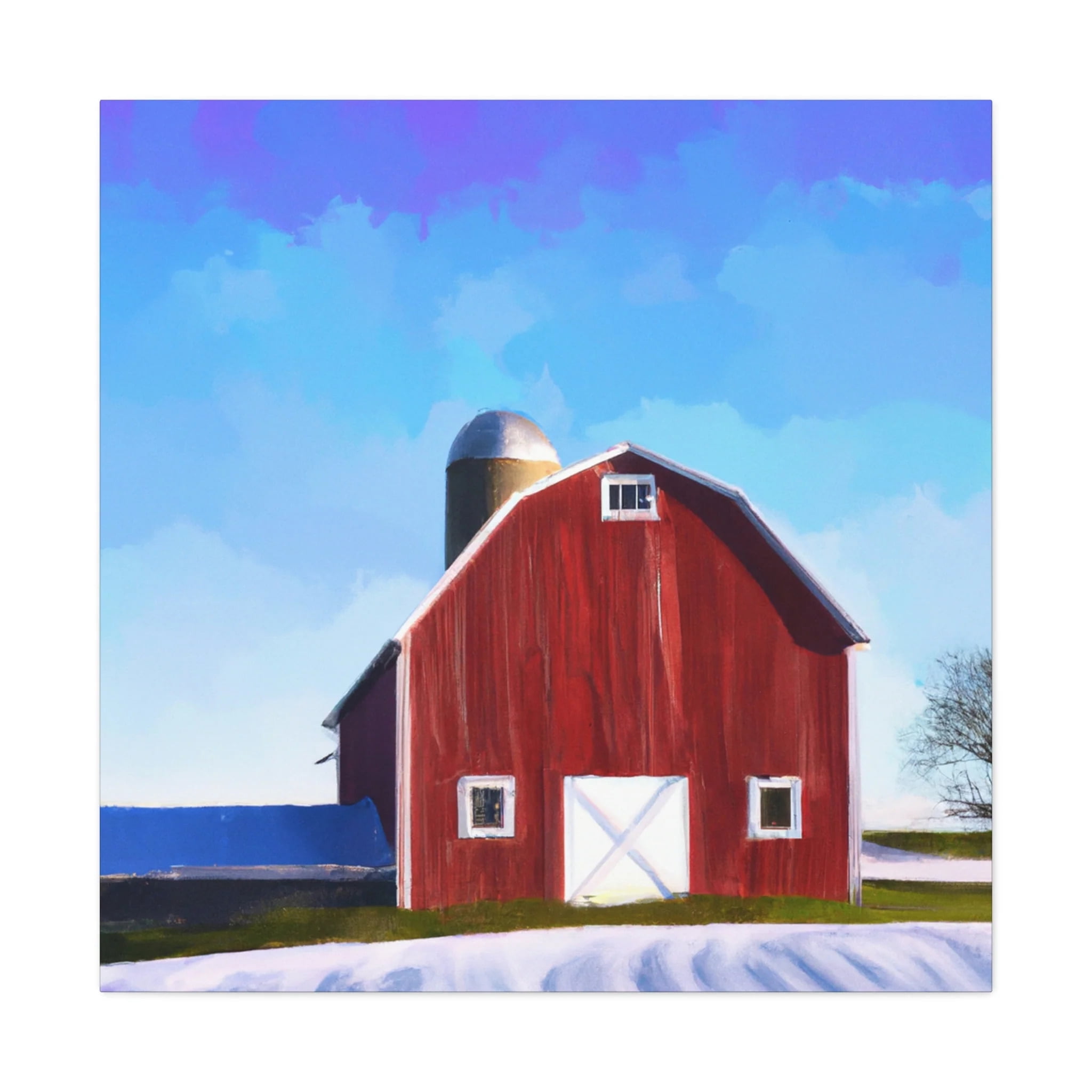 Barn on Fire Pop. - Canvas - Walmart.com