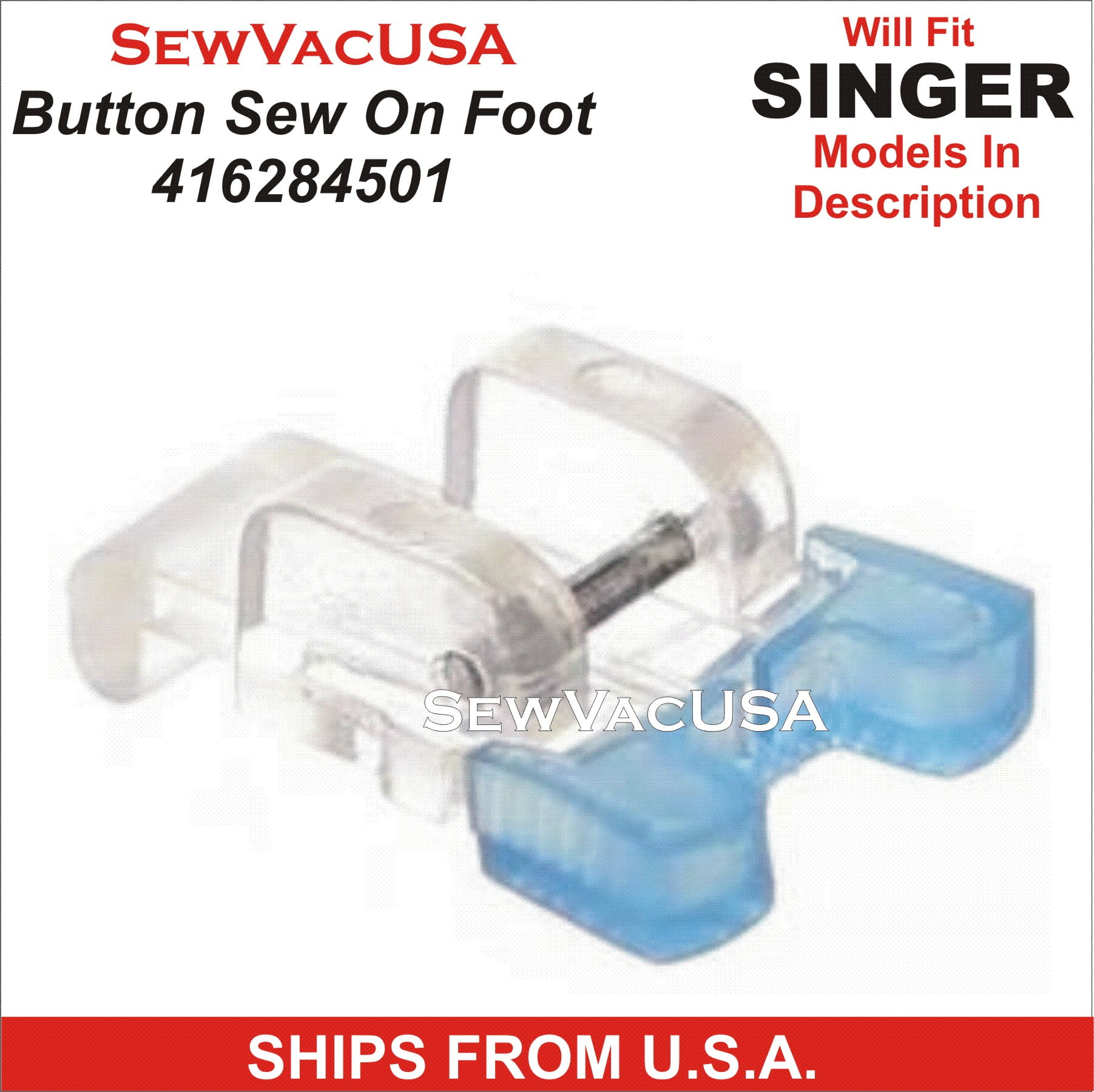 Singer Compatible Button Sewing Presser Foot 416284501 Fits Heavy Duty ...