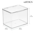 mDesign Small Plastic Home Office Storage Organizer Box with Hinged Lid ...