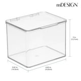 mDesign Small Plastic Home Office Storage Organizer Box with Hinged Lid ...