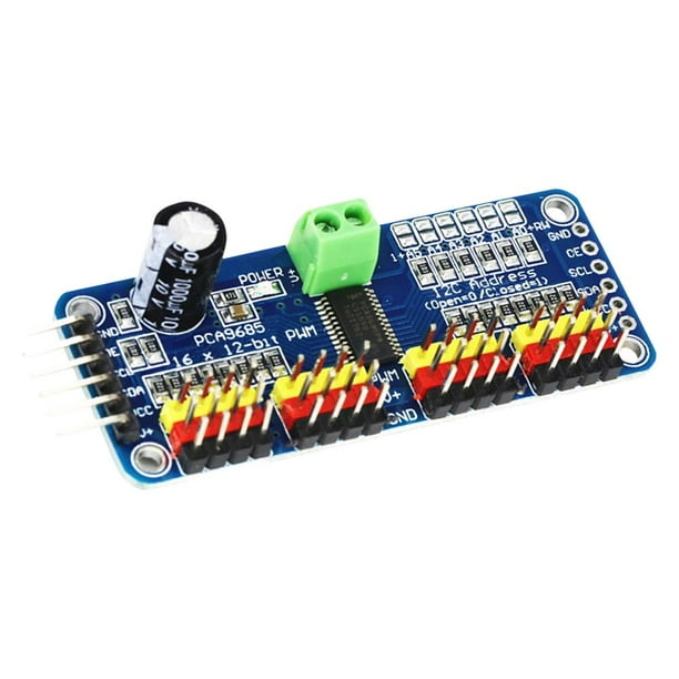 16 canales 12 bits PWM/servocontrolador I2C interfaz PCA9685 módulo 40-1000Hz 5-10V | Bodega ...