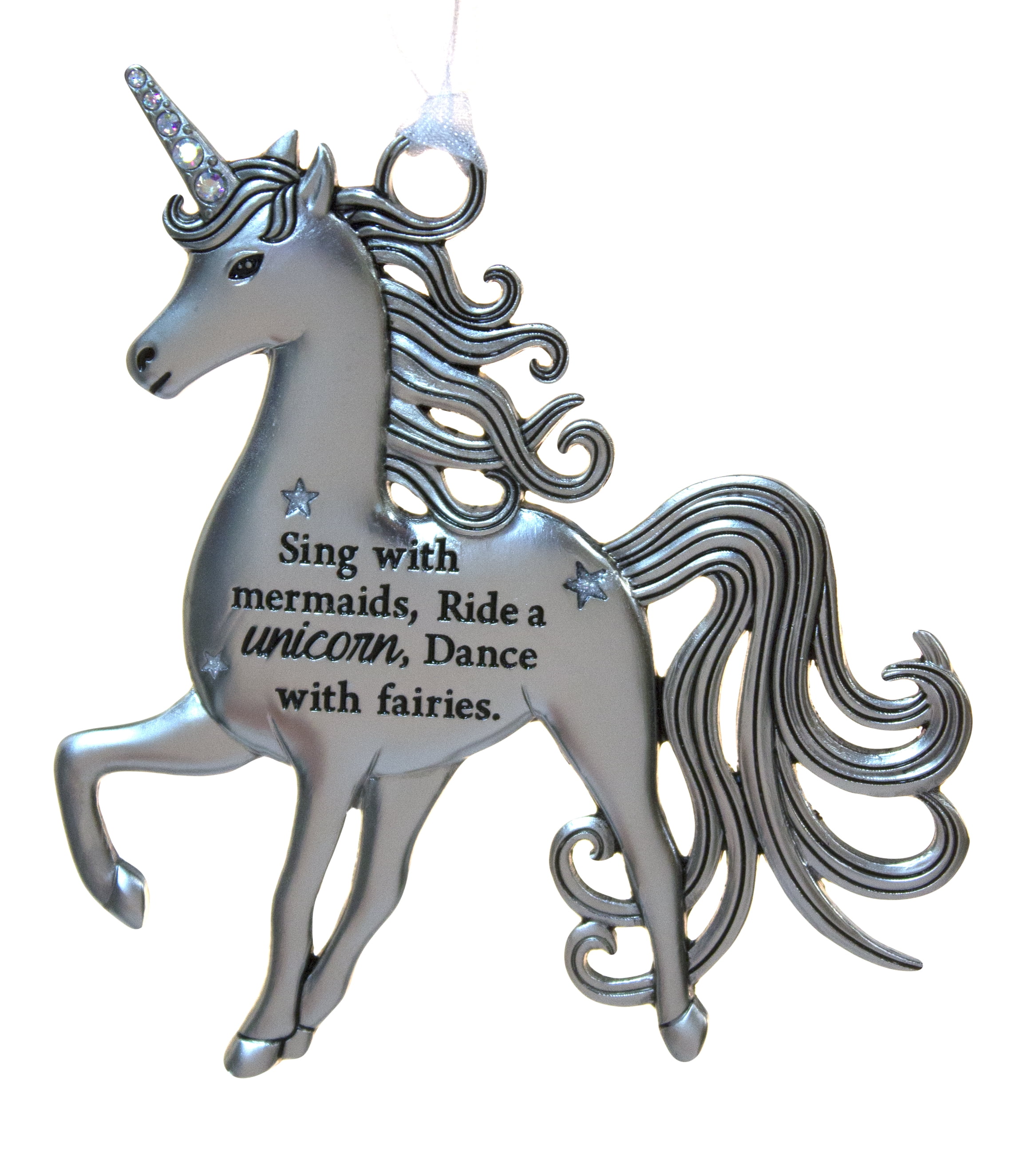 3 Inch Inspirational Zinc Unicorn Ornament - Sing with Mermaids ...