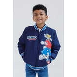 SEGA Sonic The Hedgehog Tails Knuckles Zip Up Varsity Bomber Jacket ...