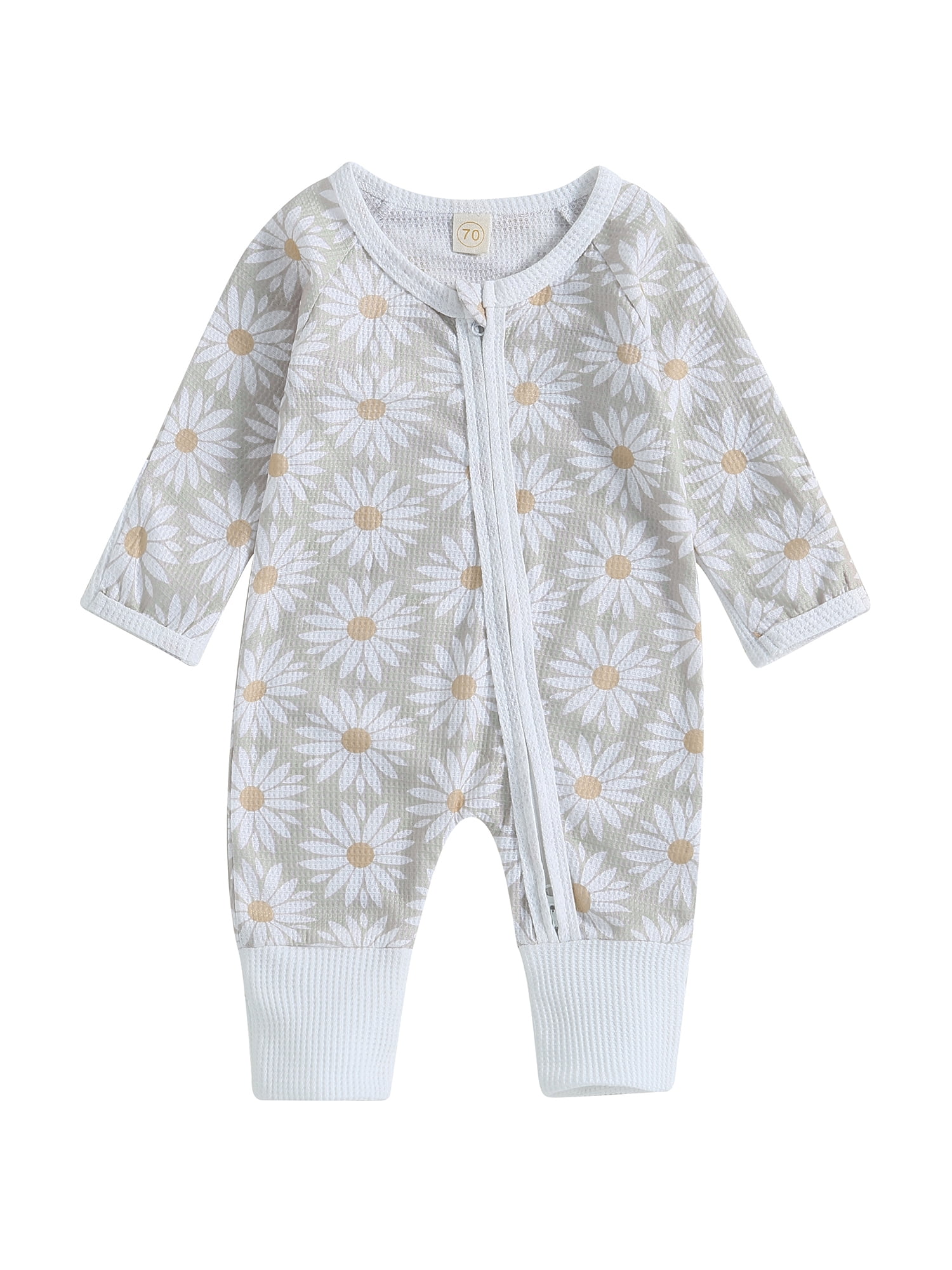 Bagilaanoe Newborn Baby Girl Jumpsuit Floral Print Long Sleeve Bodysuit 3M 6M 12M 18M Infant ...