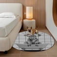 5ft Round Rug Grey Yak Area Rugs for Living Room Bedroom Washable Non ...