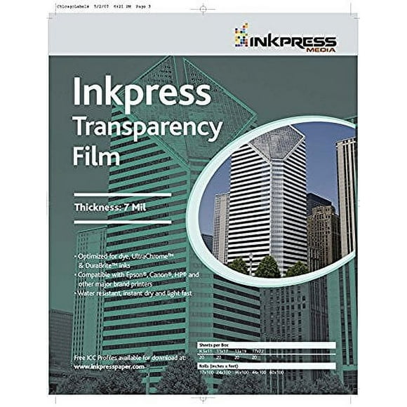 Inkjet Printable Transparency Film