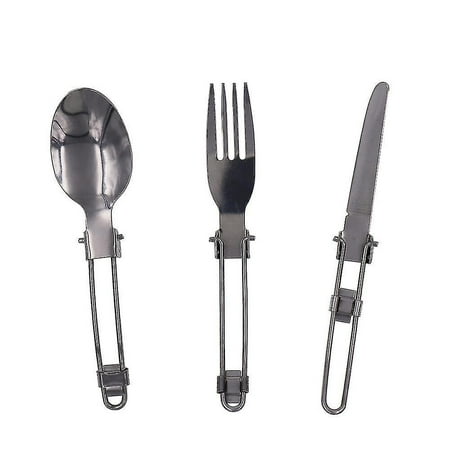 Outdoor Stainless Steel Folded Fork Spoon Knife Picnic Camping ...