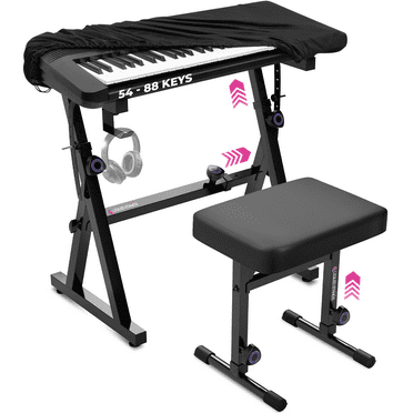 Donner Z-Style Portable Keyboard Stand, Heavy-Duty, For 54, 61, 88 Key Keyboards & Pianos ...