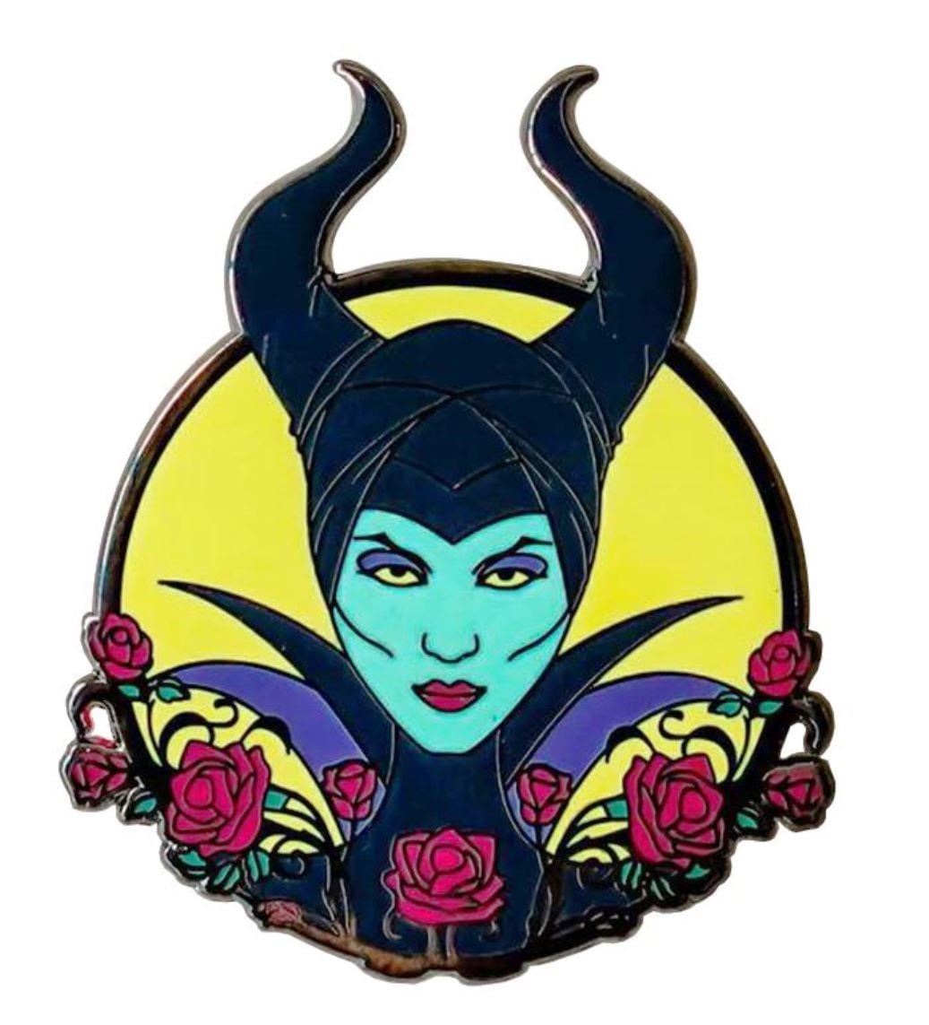 Maleficent With Roses 1 Inch Tall Enamel Metal Pin - Walmart.com
