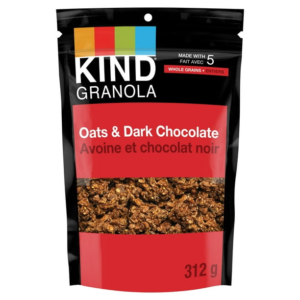 KIND Oats & Dark Chocolate Granola, 312g Bag, KIND Granola Dark ...