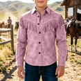Boys Suede Fringed Lapel Long Sleeve Shirt â Western Cowboy Vintage ...
