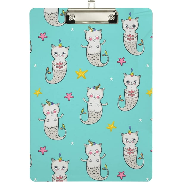 RYLABLUE Funny Mermaid Unicorn Starfish Clipboard Hardboard Wood ...
