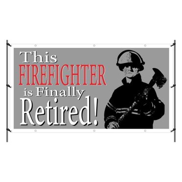 Happy Retirement Firefighter Theme Retirement Banner,Firefighter ...