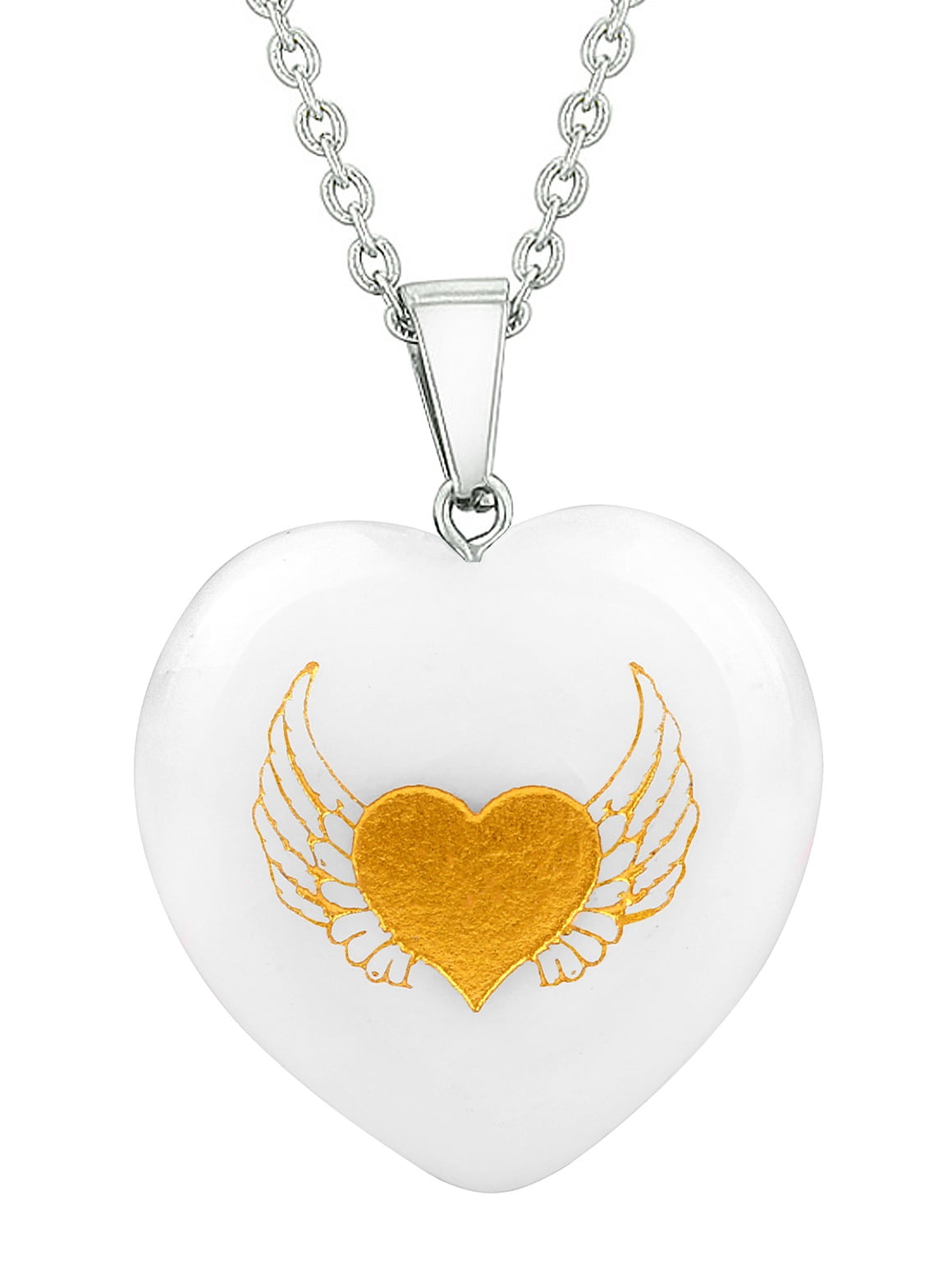 Amulet Angel Wings Heart Love Powers Protect Energy Snowflake Quartz ...