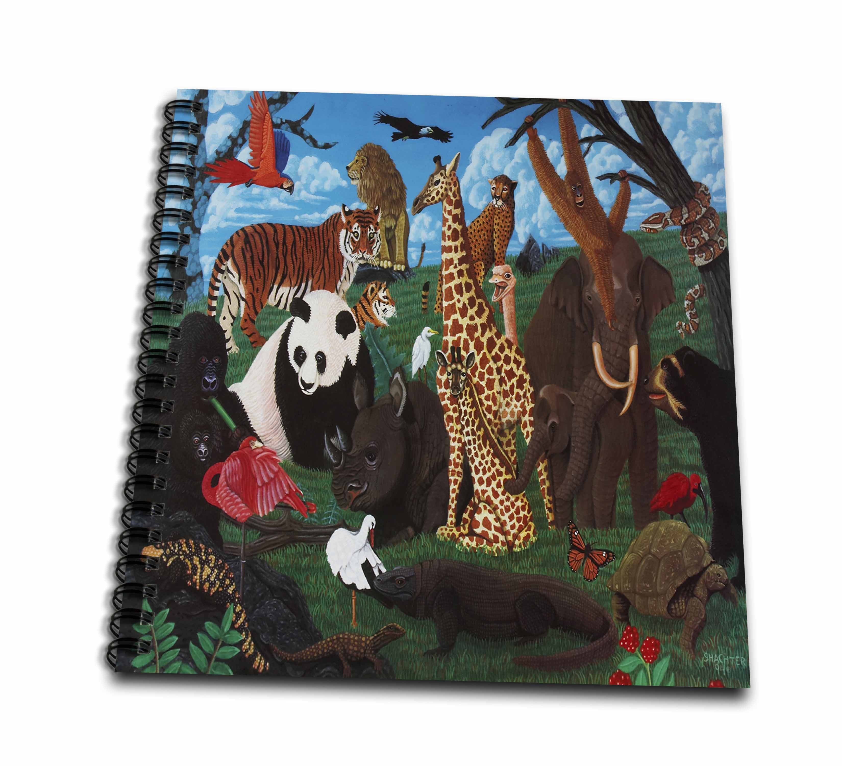 3dRose ZOO ANIMALS - Drawing Book, 8 by 8-inch - Walmart.com