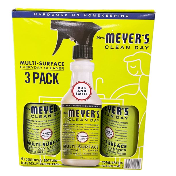 Mrs. Meyer's Multi-Surface Everyday 16oz Cleaner, 3 Pack, Lemon Verbena ...