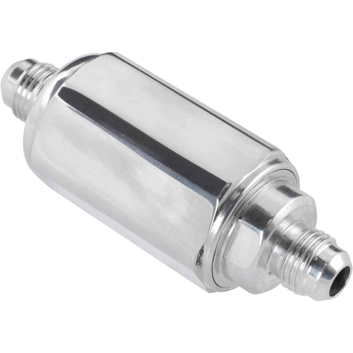 JEGS 15033 Compact Billet Aluminum In-Line Fuel Filter -6 AN Male/Male ...