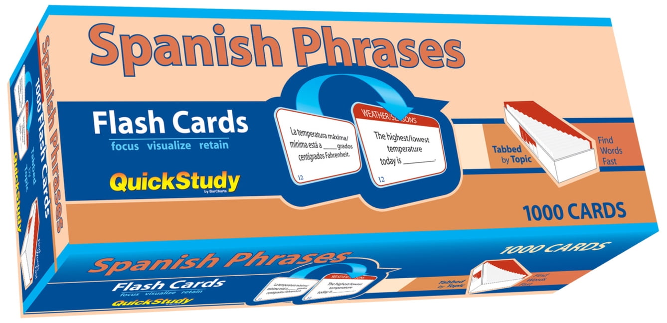 Spanish Phrases Flash Cards (1000 cards) : a QuickStudy Reference Tool ...