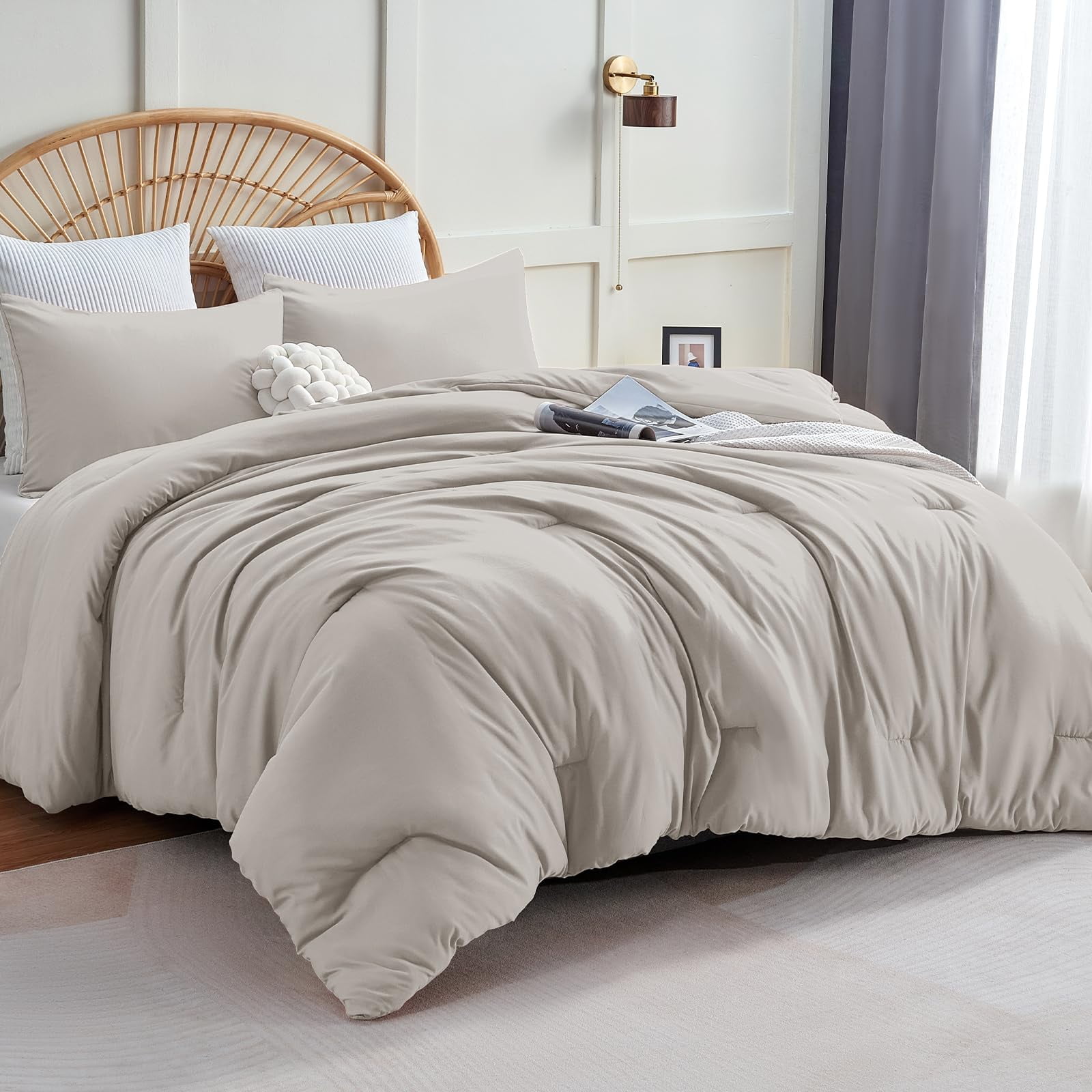 Click here for Cozylux Beige Comforter Set King Size  3 Pieces Bo... prices