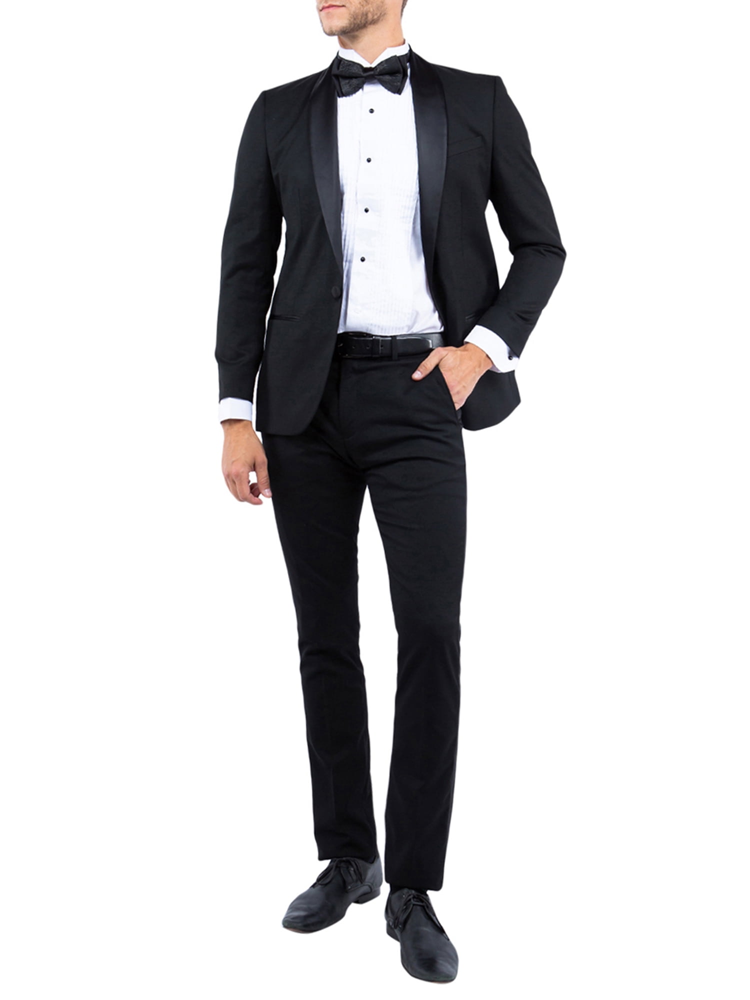 Mens Black Tuxedo, Jacket Slim Fit Shawl Collar - Walmart.com