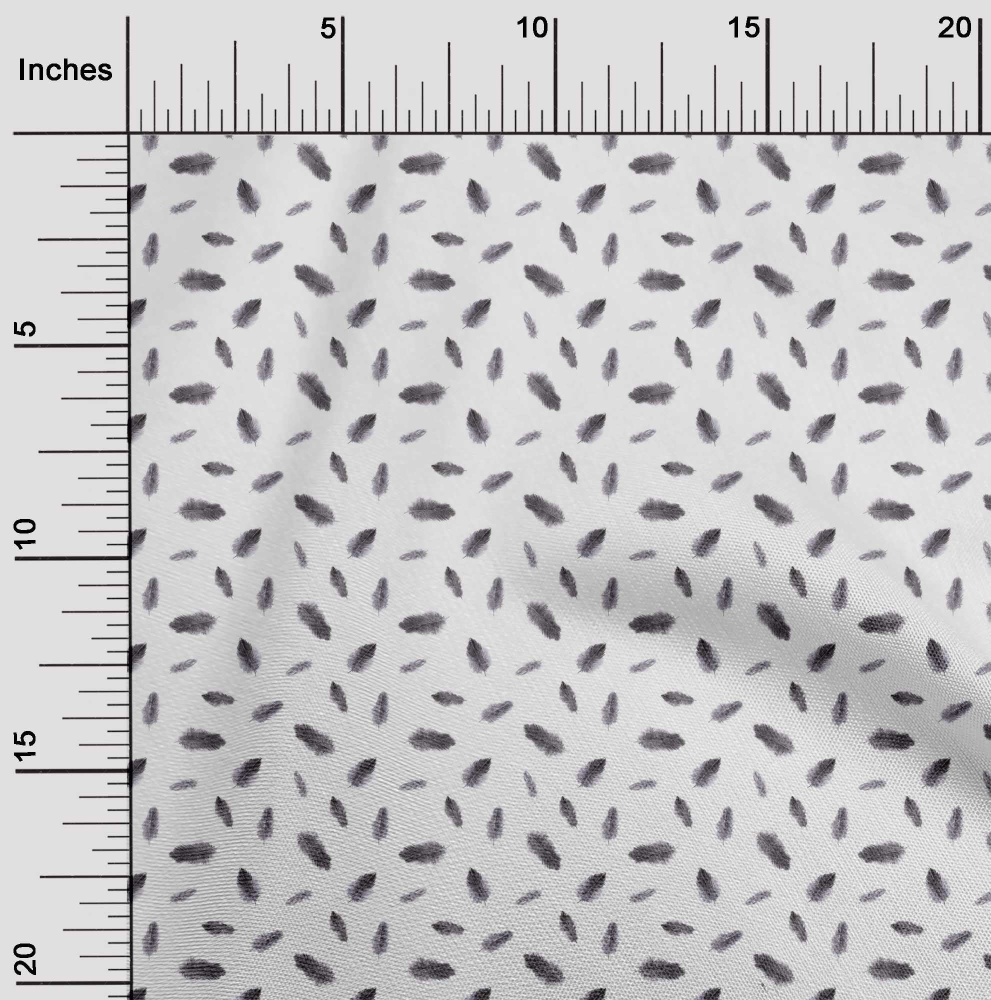 oneOone Silk Tabby Fabric Bird Feather Printed Fabric 1 Yard 42 Inch ...