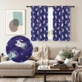 Astronaut and Cat Blue Pattern Blackout Curtains,Triple Weaved Fabric ...