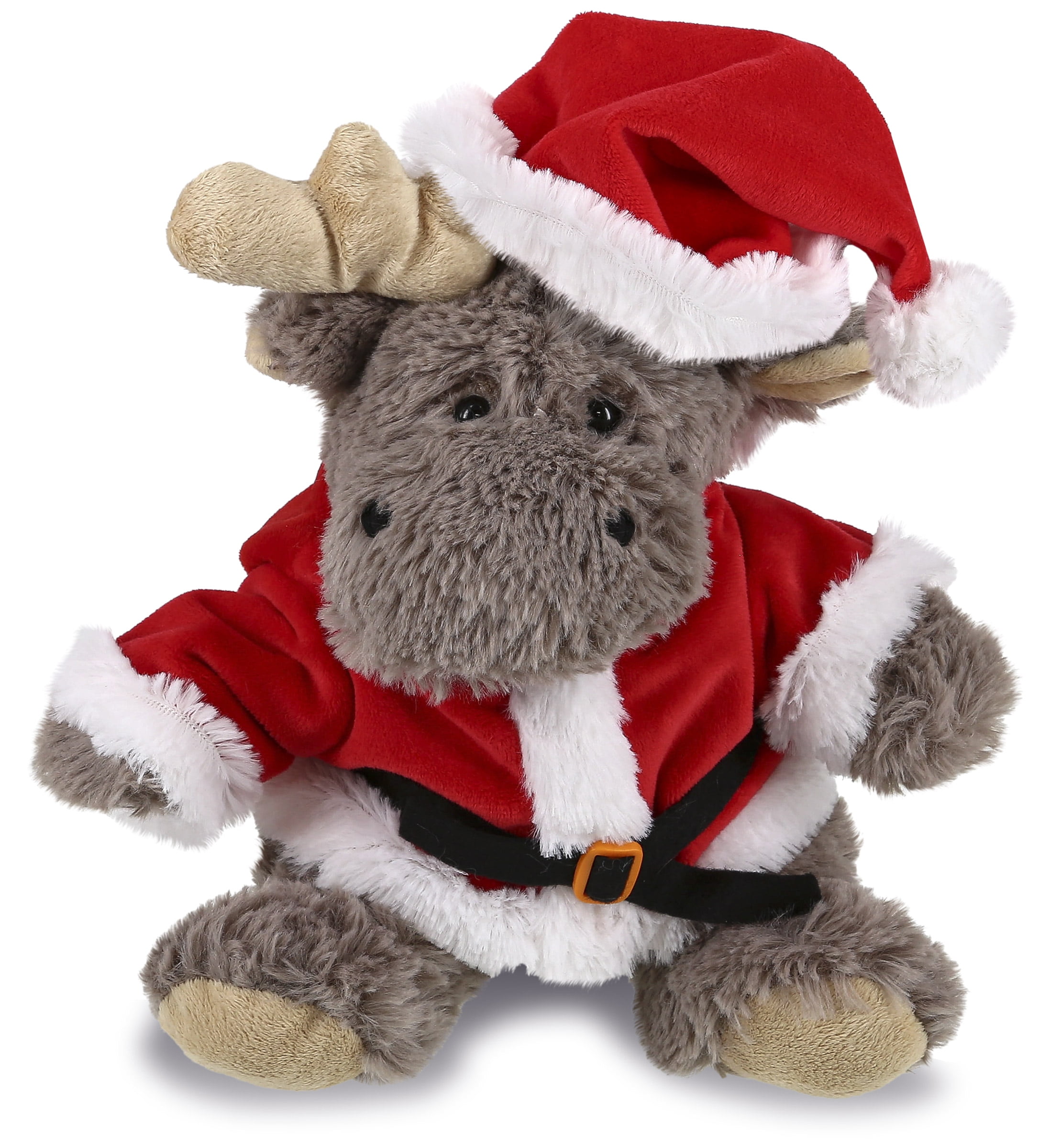 DolliBu Santa Sitting Moose Stuffed Animal Plush Toy with Hooded ...