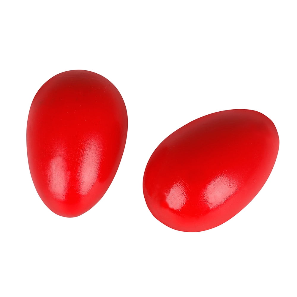 Wooden Maracas Egg Shakers Musical Percussion Instrument Eggs 2pcs Red ...