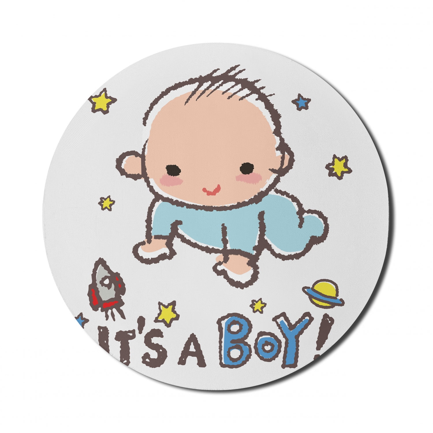 Gender Reveal Mouse Pad for Computers, Little Baby Boy Smiling with ...