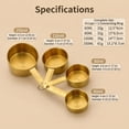 Measuring cups, 4-Piece Gold Stainless Steel Measuring Cup Set ...