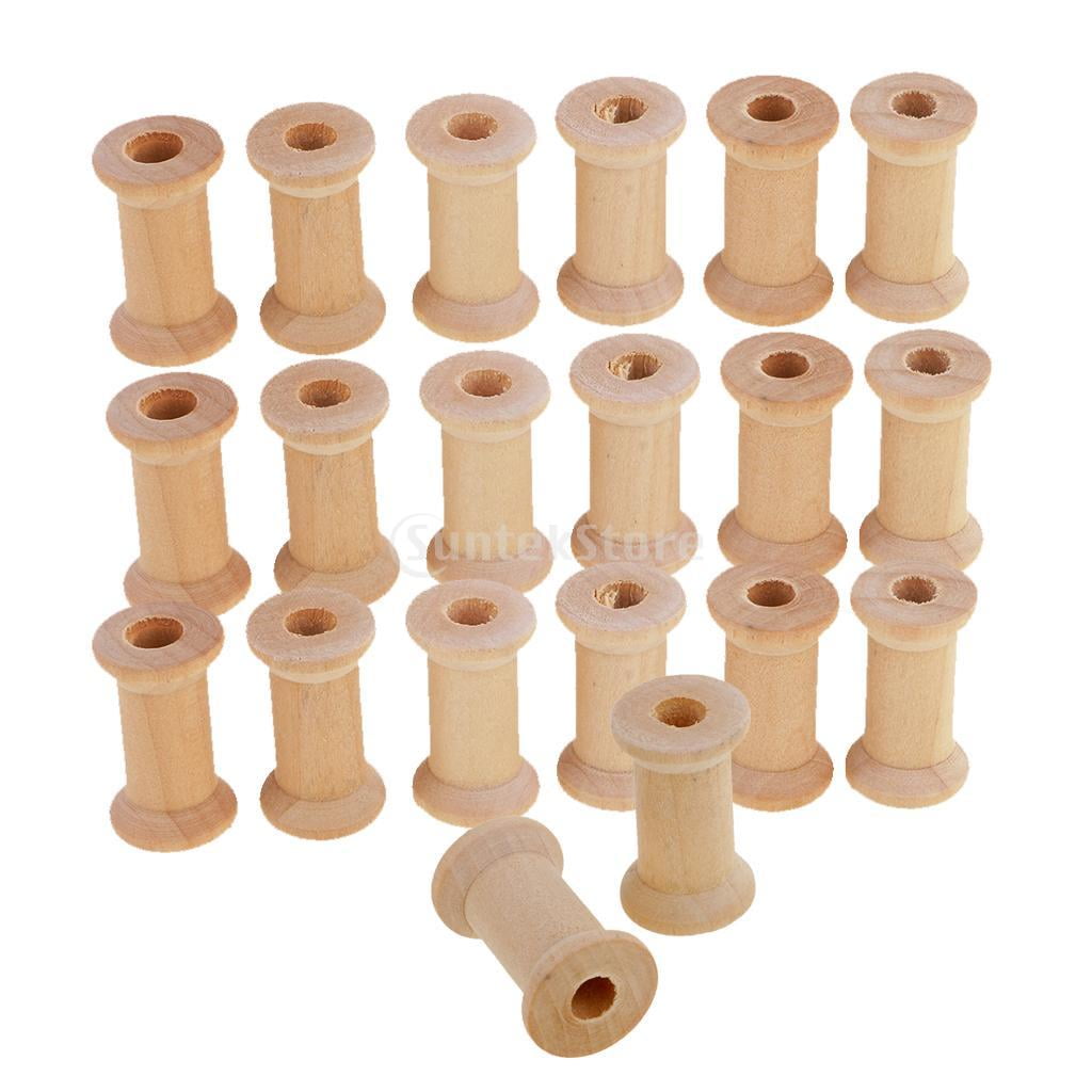 Click here for Bunblic 20 Pieces Wooden Empty Thread Spools Diy R... prices