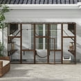Pawhut Catio Playground Outdoor Cat Enclosure Wooden W Roof Coffee