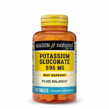 Best Naturals Potassium Gluconate Supplement 595 mg 250 Tablets ...