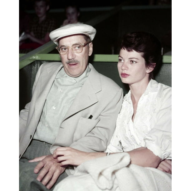 Groucho Marx off-screen candid with wife Eden Hartford 1950's era 8x10 ...