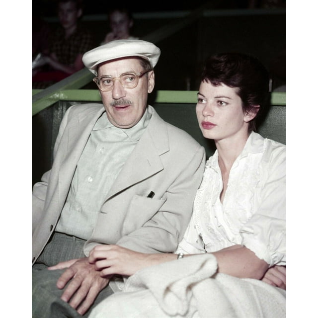 Groucho Marx off-screen candid with wife Eden Hartford 1950's era 8x10 ...
