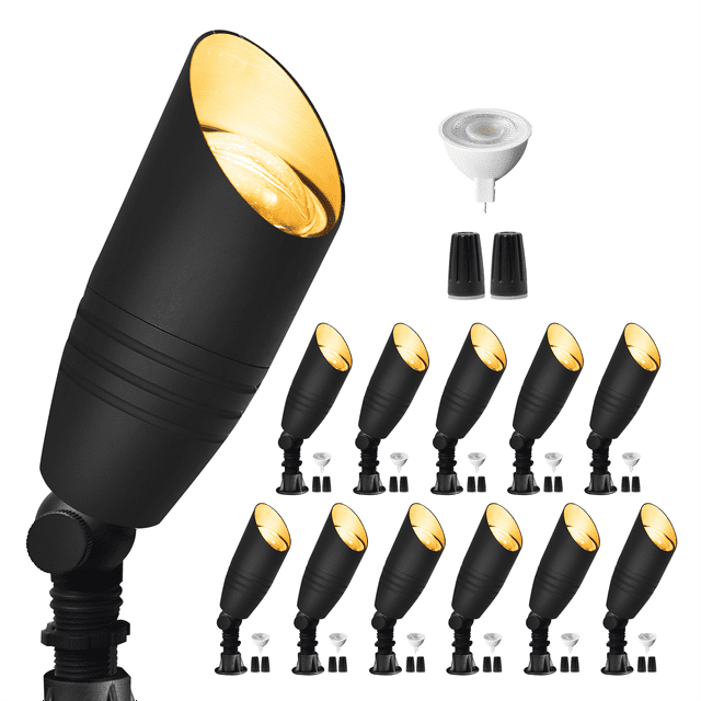 Gardenreet Landscape Spotlights Black, Brass Low Voltage Landscape ...