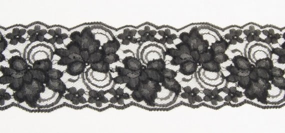 Ribbon Bazaar Lace 4485 4 inch Black 25 yards - Walmart.com