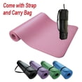 Yoga Mat with Carrier Bag & Strap - 10mm Thick, 72x24 inch - Non Slip ...