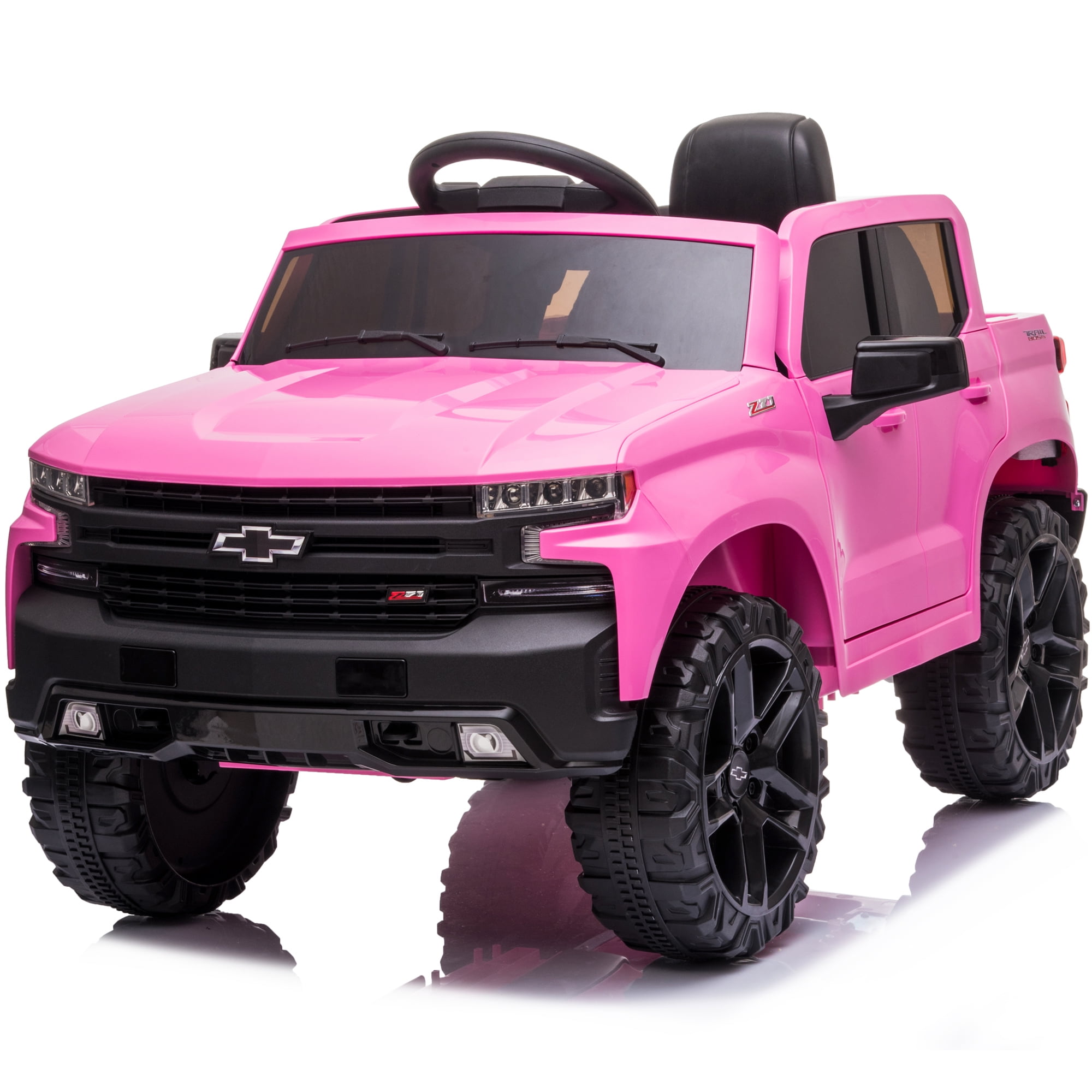 Kidzone 12V Battery Powered Licensed Chevrolet Silverado Truck - Pink ...